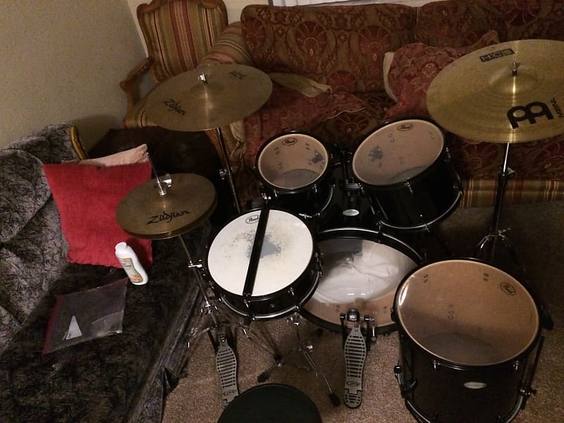 Pearl Soundcheck. Acoustic Drum Set with Full Set of Cymbals | Reverb