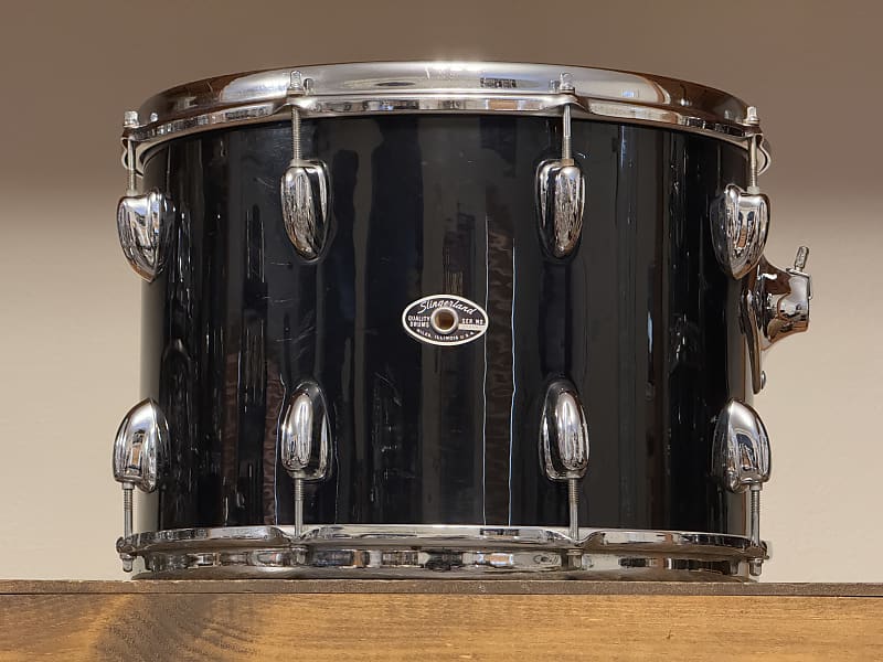 1970's Slingerland 14" Black 3-Ply Maple 10x14 Rack Tom | Reverb