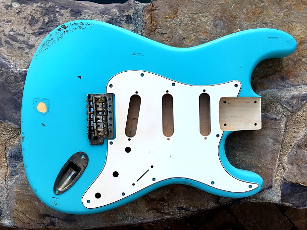 Real Life Relics Strat Stratocaster Body Daphne Blue | Reverb UK