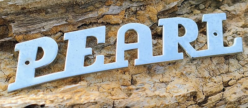 60's Pearl Script Logo Drum Badge | Reverb