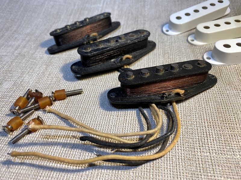 1988 Pickup Set Black Bottom Fender Stratocaster '62 American | Reverb