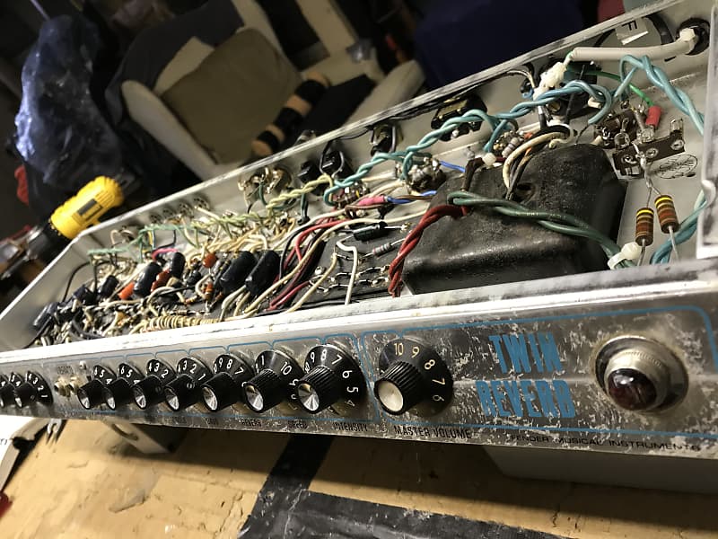 Fender Pro Reverb Vintage Silverface Guitar Amp chassis | Reverb