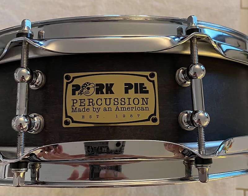 Pork Pie "Piggolo" 4"x14" Maple Snare Drum in Ebony Stain | Reverb