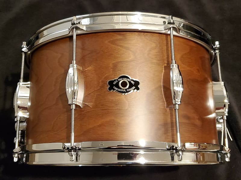 George Way Walnut Tuxedo 8 by 14" Snare Drum 2000's - | Reverb