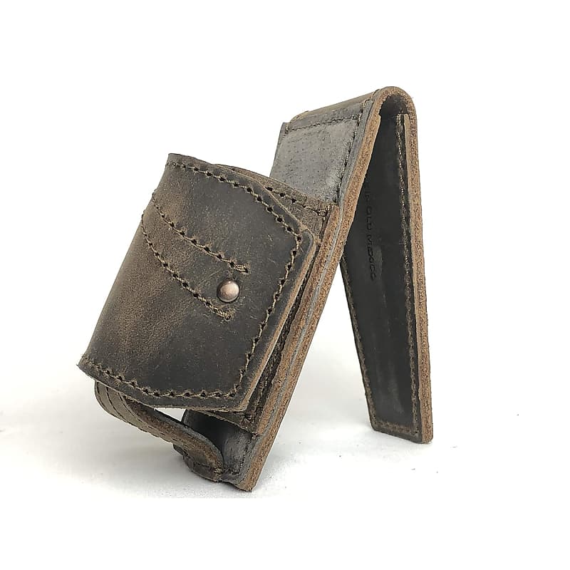 Full Grain Leather Guitar Slide Holder - Adjustable Pouch | Reverb