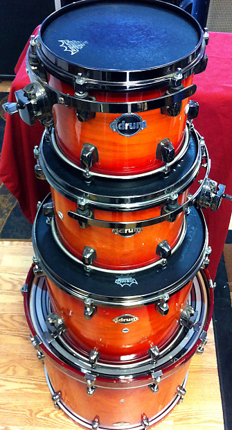 Ddrum Dominion Red Burst Ash Shell 4 piece kit w/ Floor Tom | Reverb