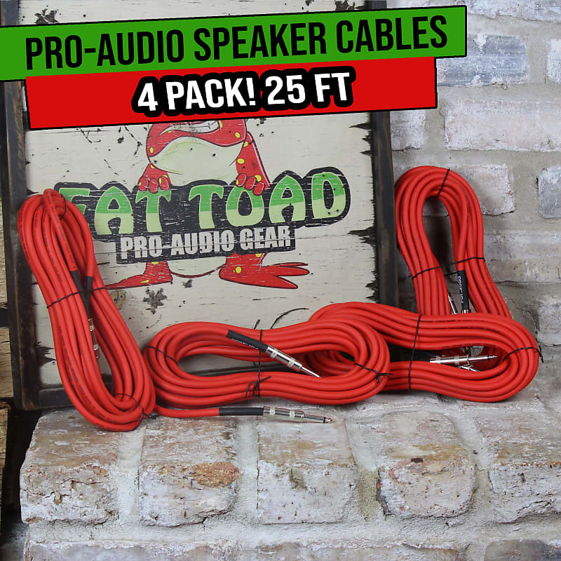 PA Speaker Cables 25FT (4 PACK) FAT TOAD Pro-Audio Wire | Reverb