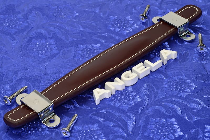 Vintage Style Brown Leather Amp Handle & Clasps For Supro And | Reverb