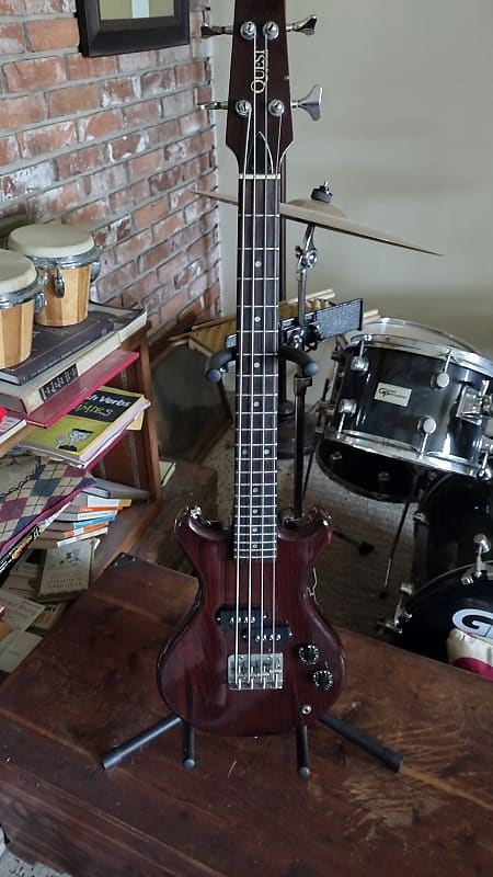 Vantage Quest Short Scale Bass 1980s - Natural Dark Stain | Reverb