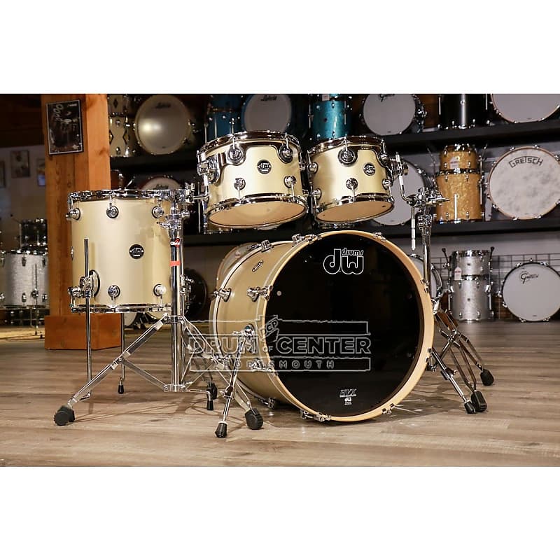 DW Performance 4pc Drum Set 20/10/12/14 Hard Satin Gold Mist | Reverb