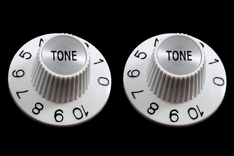 PK-3242 Set of 2 Witch Hat Tone Knobs - White | Reverb Canada