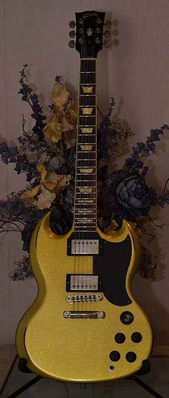 Gibson SG Stand 61 2017 - Gold Chartreuse Sparkle | Reverb