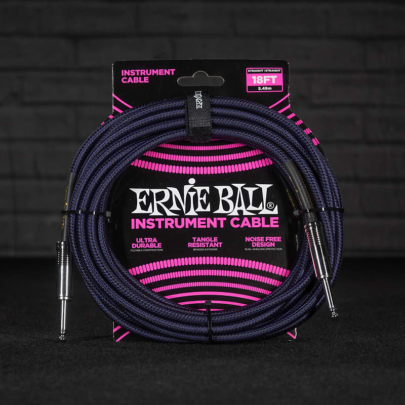Ernie Ball 18 Foot Braided Straight / Straight Instrument | Reverb