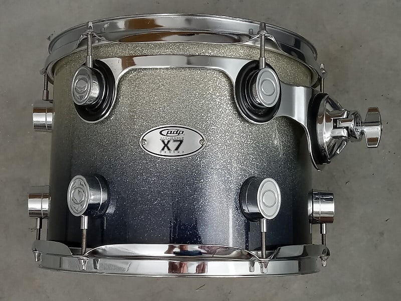 Pdp X7 12" Black To Silver Fade Tom Drum, Excellent! | Reverb