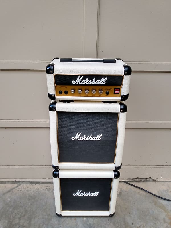 1987 Marshall Lead 12 3005 Mini Micro Full Stack Rare White | Reverb