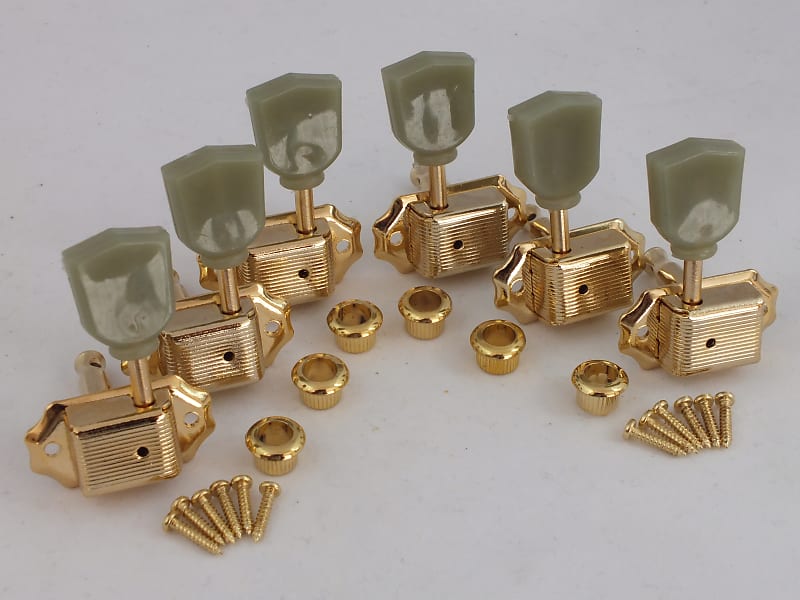 Gold Vintage Machine Heads 3 a-side Tuners for | Reverb Australia