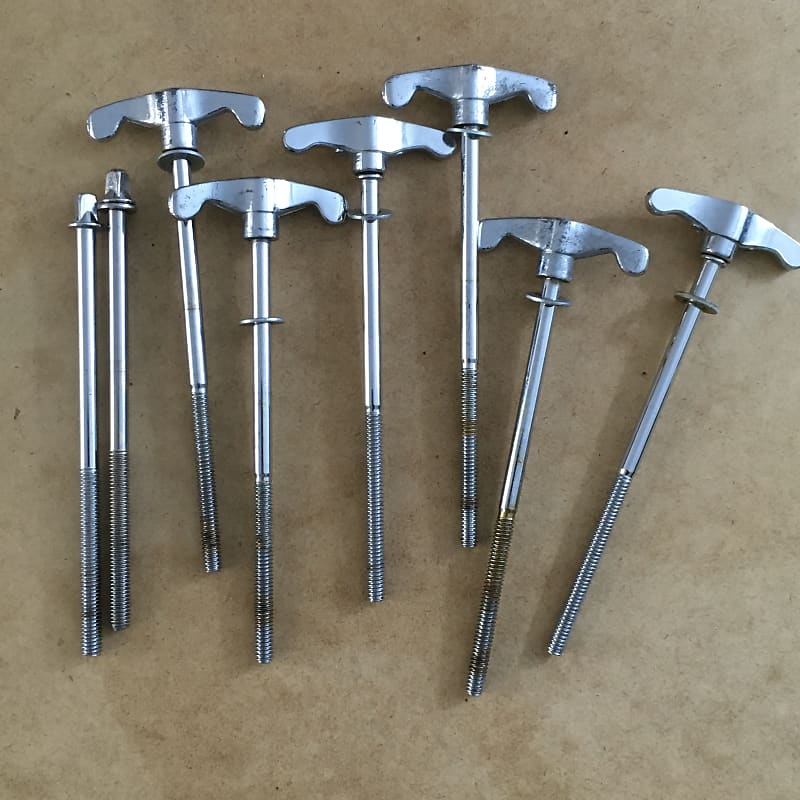8 Vintage Drums Japan Tension Rod T-Rods Acoustic Bass Drum | Reverb