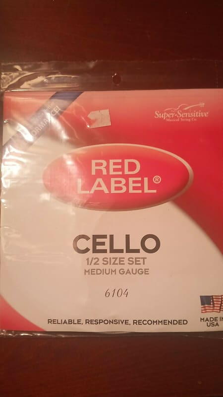 Super Sensitive Red Label three quarter Size Cello Strings | Reverb
