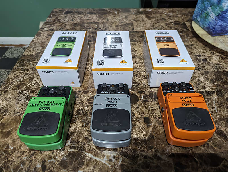 Behringer Vintage Tube Overdrive, Vintage Delay, Super Fuzz | Reverb