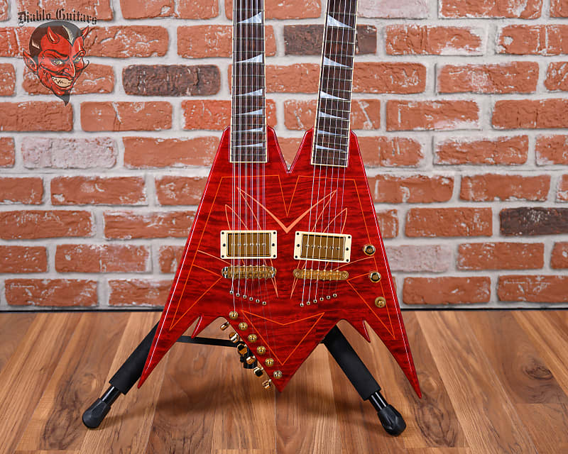 Jackson USA Custom Shop Master Built King V Double Neck Flame | Reverb