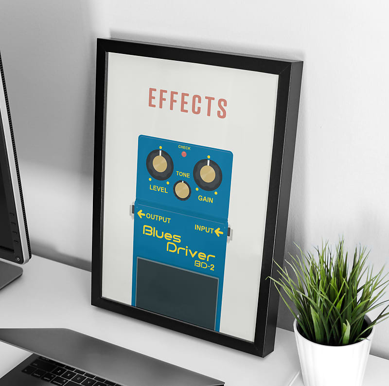 Guitar Pedal Print - Blues Driver Effects Poster, A4 Size | Reverb
