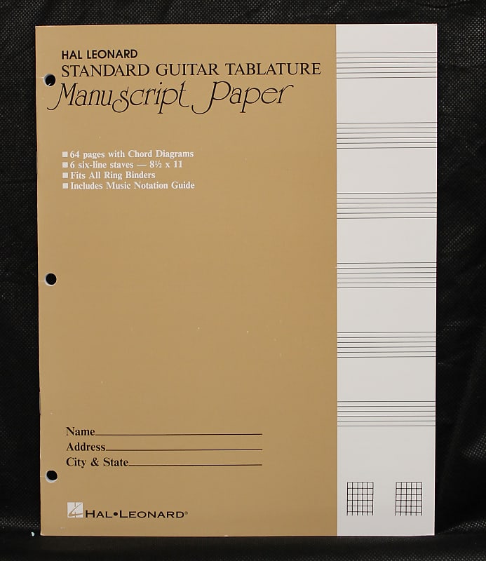 Guitar Tablature Manuscript Paper Standard | Reverb