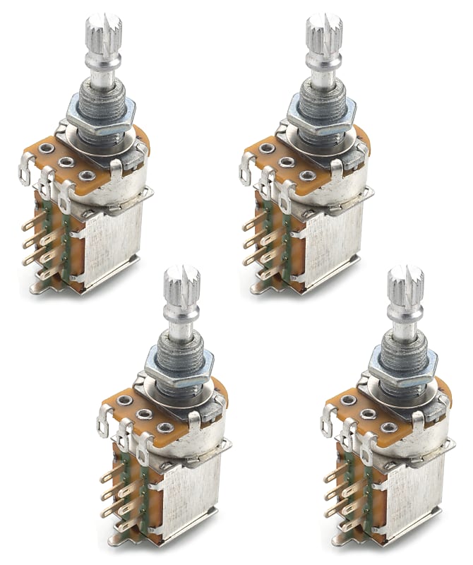 LOT OF 4 Push Pull B500K DPDT Coarse Spline Split Shaft | Reverb