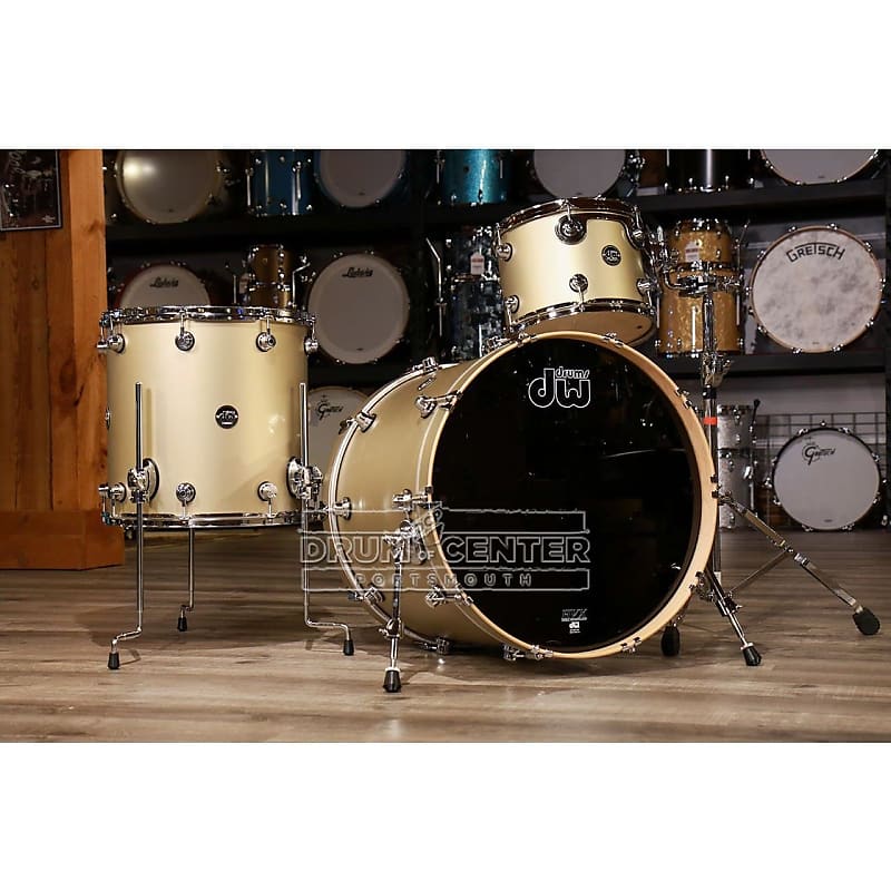 DW Performance 3pc Drum Set 20/12/14 Hard Satin Gold Mist | Reverb