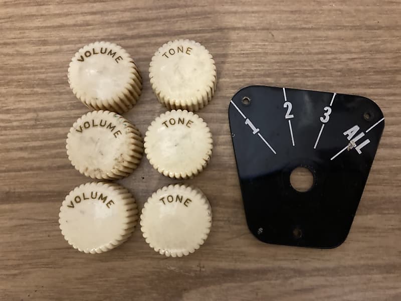 Harmony H-59 Rocket Cup Cake Knobs And Switch Plate 1960's | Reverb