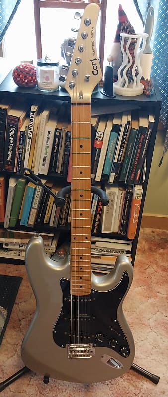 Cort Strat Silver Flame Maple Neck Fender American Tuners | Reverb