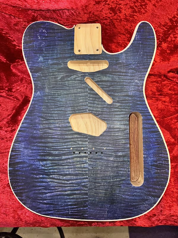 Custom T Style Guitar Body in Blue 2024 - Unfinished | Reverb