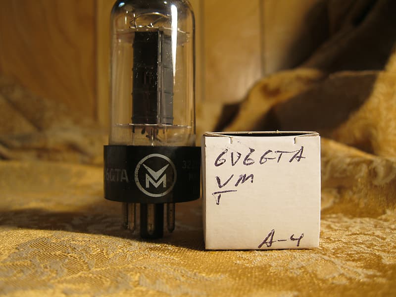Vintage Single Tung-sol VM 6V6GTA Vacuum Tube Black Plates | Reverb