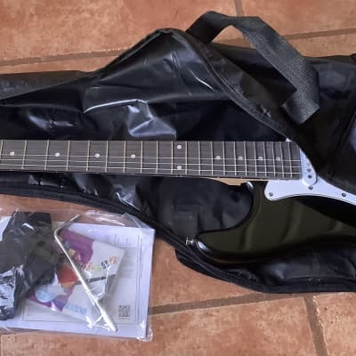 RockJam RJEG03-SK-BK Black Strat Style Full Size Electric | Reverb