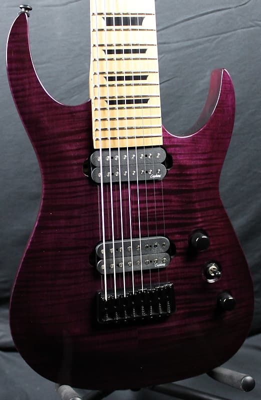 Agile Septor 827 8 String Electric Guitar - Purple Flame | Reverb