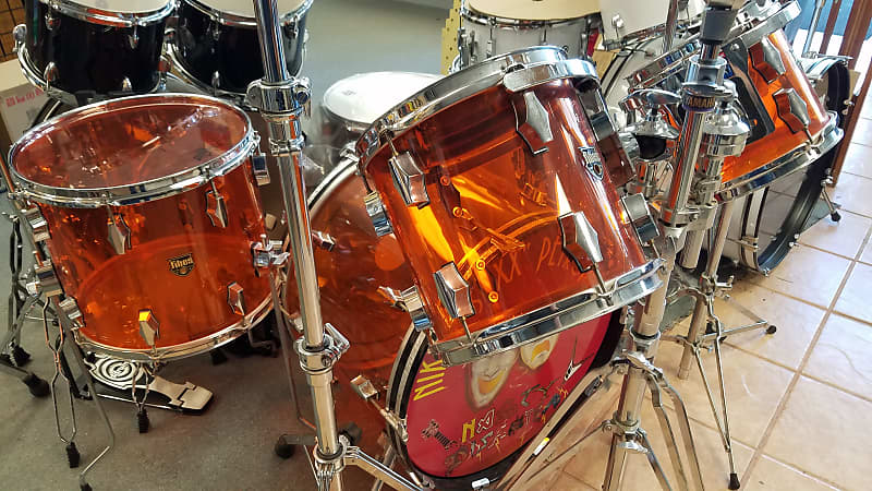 Fibes ACRYLIC DRUM SET MADE IN TEXAS 90'S ERA - Clear Acrylic | Reverb