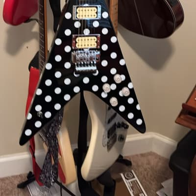 Randy Rhoads replica V Black w/ white polka dots | Reverb
