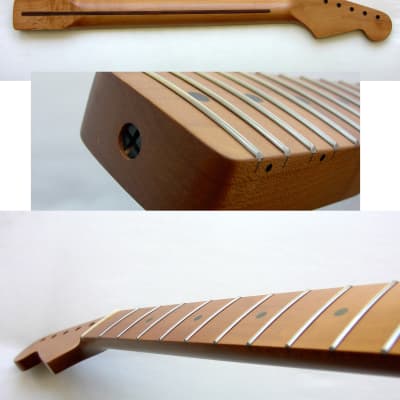 Lefty / ROASTED 1-Piece Stratocaster Neck/ w/Warmoth Bone Nut | Reverb