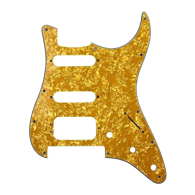 Floyd Rose Strat HSS Pickguard - 11-hole - Golden Pearl | Reverb UK
