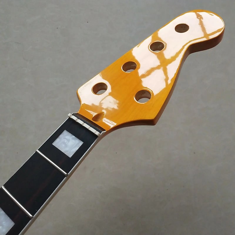 Yellow 5 String Bass Guitar Maple Neck and Rosewood | Reverb UK