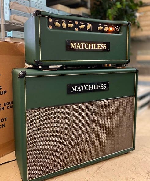 Matchless HC-30 Head & ESD 2x12 Cabinet - Green w/Gold Grille | Reverb