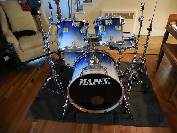 Mapex Pro M series 2002 Blue Ice 5 piece with hardware | Reverb