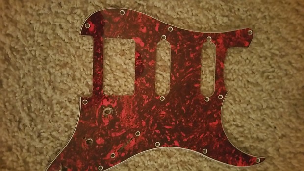 Fender Strat HSS Pickguard red pearloid | Reverb