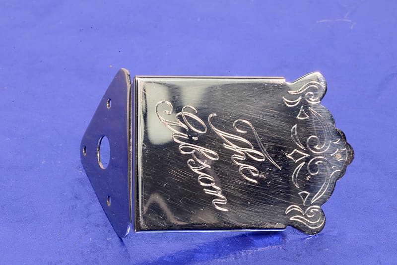 The Gibson Nickel Plated Brass Complete Mandolin Tailpiece | Reverb