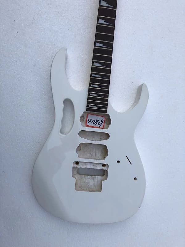 Solid Basswood White Guitar Body with Maple Neck, Rosewood | Reverb