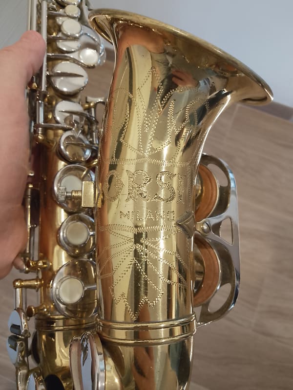 Rare Orsi Milano Bb curved soprano saxophone vintage made | Reverb UK