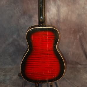 Stella Harmony H933 Fender Headstock Red Faux Tiger Stripe | Reverb