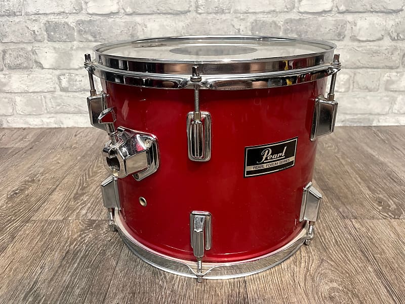 Vintage Pearl Forum Rack Tom Drum 12”x10" / Red / Drum Kit | Reverb