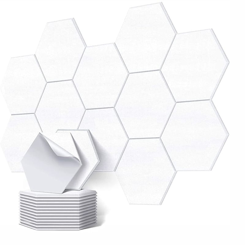 Hexagon Acoustic Panels 12 Pack, 12" X 10" X 0.4" High | Reverb