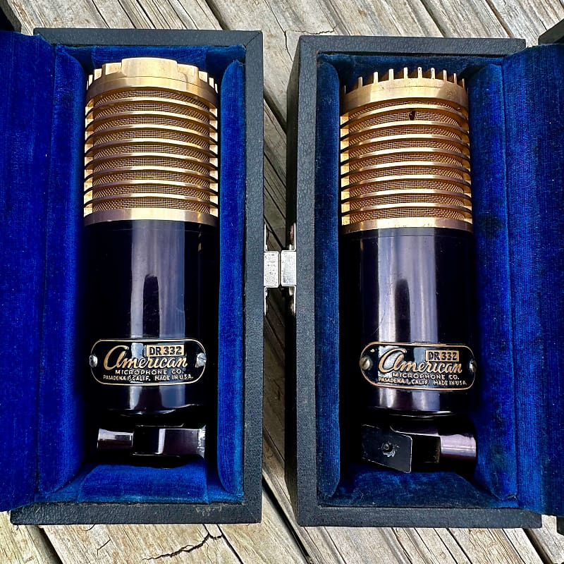 American Microphone Co. DR332 Pair (2) 1950s Gold | Reverb