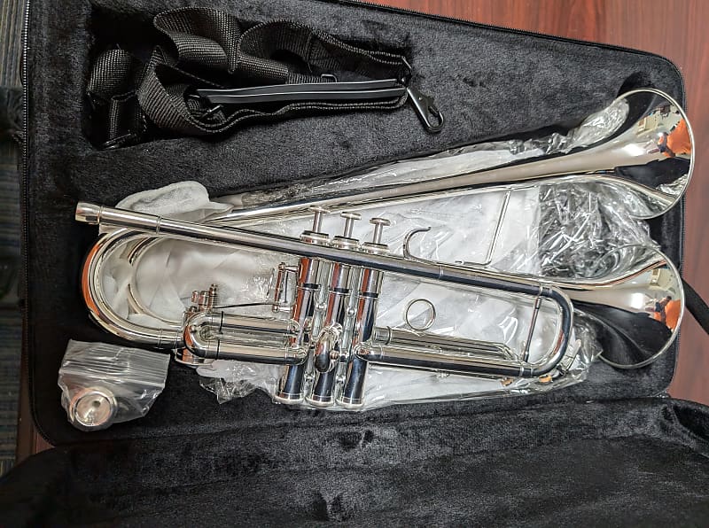 Phoenix Music TR-DB1 Double Bell Trumpet - Silver Plate | Reverb